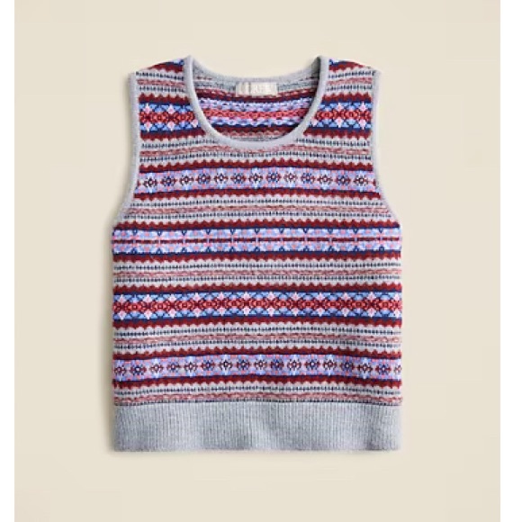 J. Crew | Sweaters | Jcrew Fair Isle Sweater Shell In Boiled Wool Blend ...